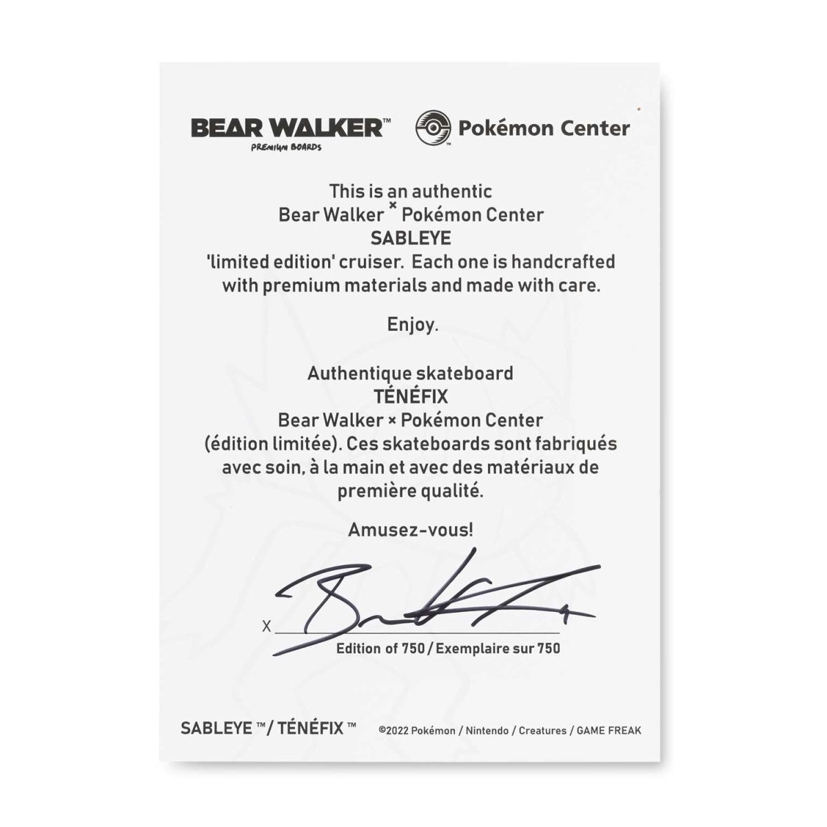 Pokémon Center × Bear Walker: Sableye Skateboard | Pokémon Center ...