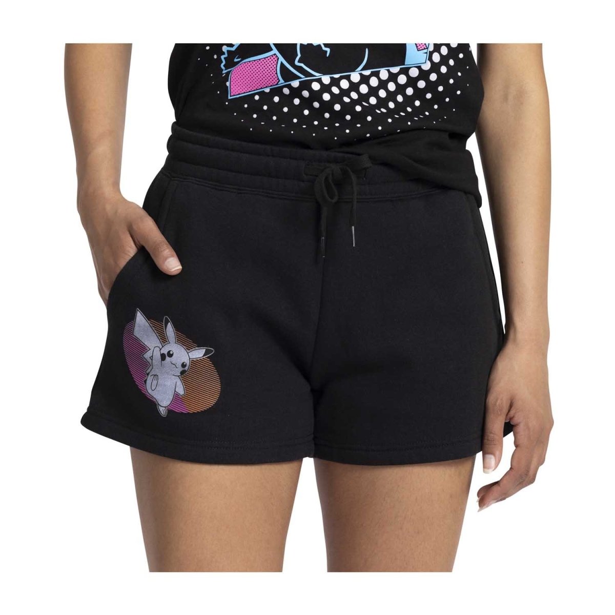 Pikachu Neon Pokémon Active Black, Pink & Orange Garment Washed Shorts ...