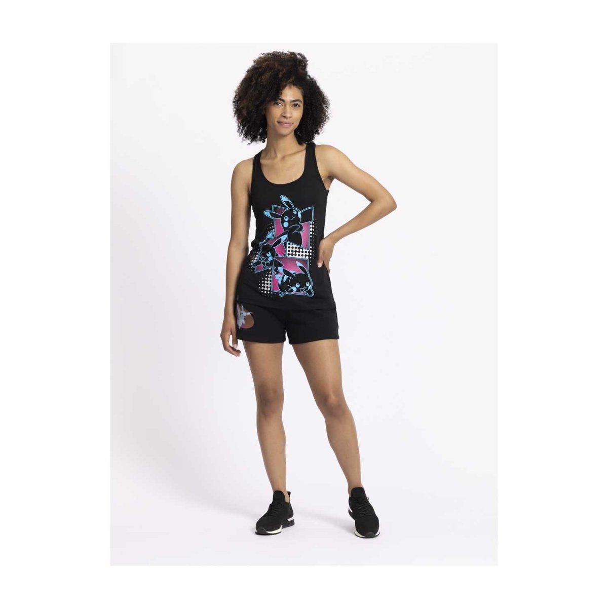 Pikachu Neon Pokémon Active Black, Pink & Blue Performance Tank Top ...