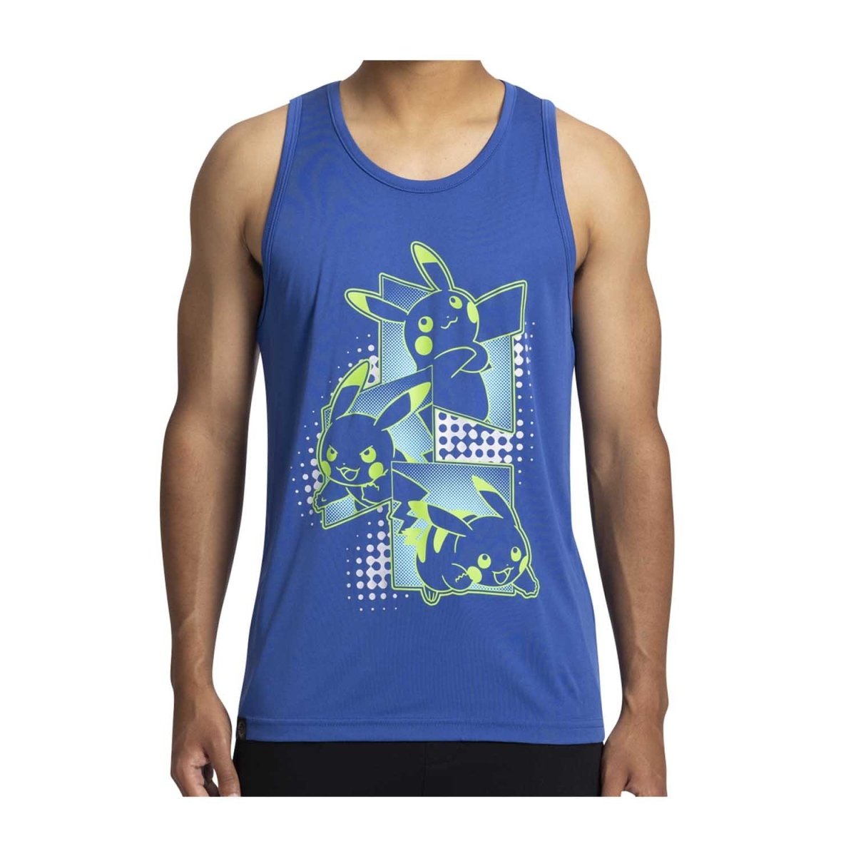Pikachu Neon Pokémon Active Blue & Green Performance Tank Top - Men ...