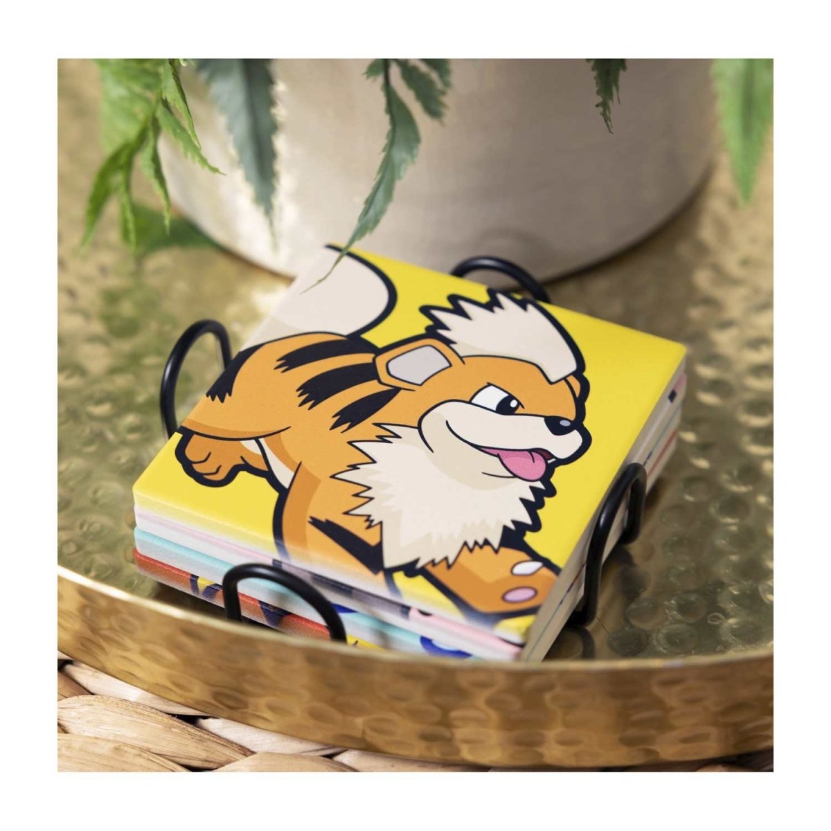 Pikachu, Growlithe, Cyndaquil & Wooloo Pokémon Home Accents Coasters (4 ...