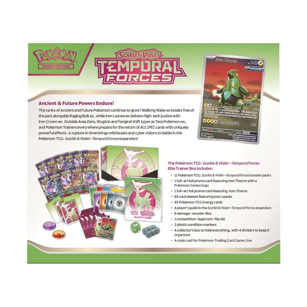 Pokémon TCG: Scarlet & Violet-Temporal Forces Pokémon Center Elite Trainer Box (Iron Leaves ...