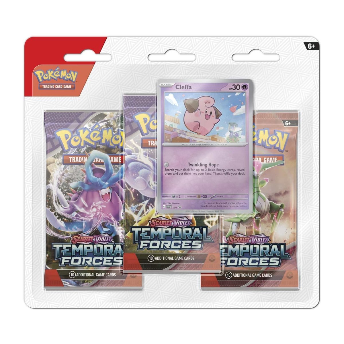Pokémon TCG: Scarlet & Violet-Temporal Forces 3 Booster Packs & Cleffa ...