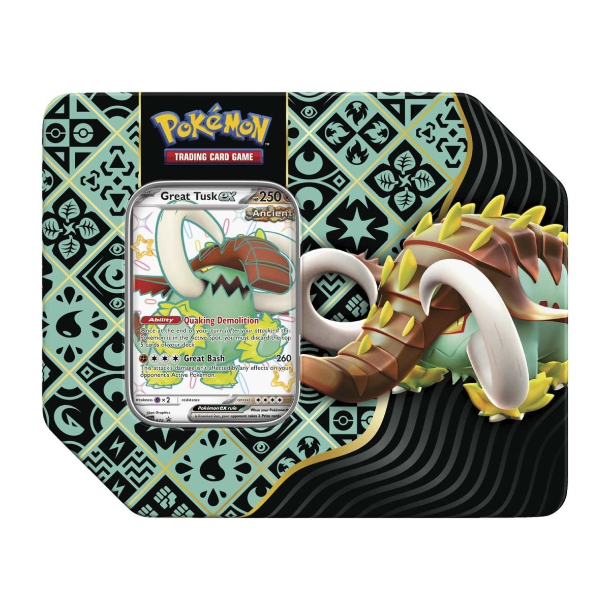 Pokémon TCG: Scarlet & Violet-Paldean Fates Tin (Shiny Great Tusk ex ...