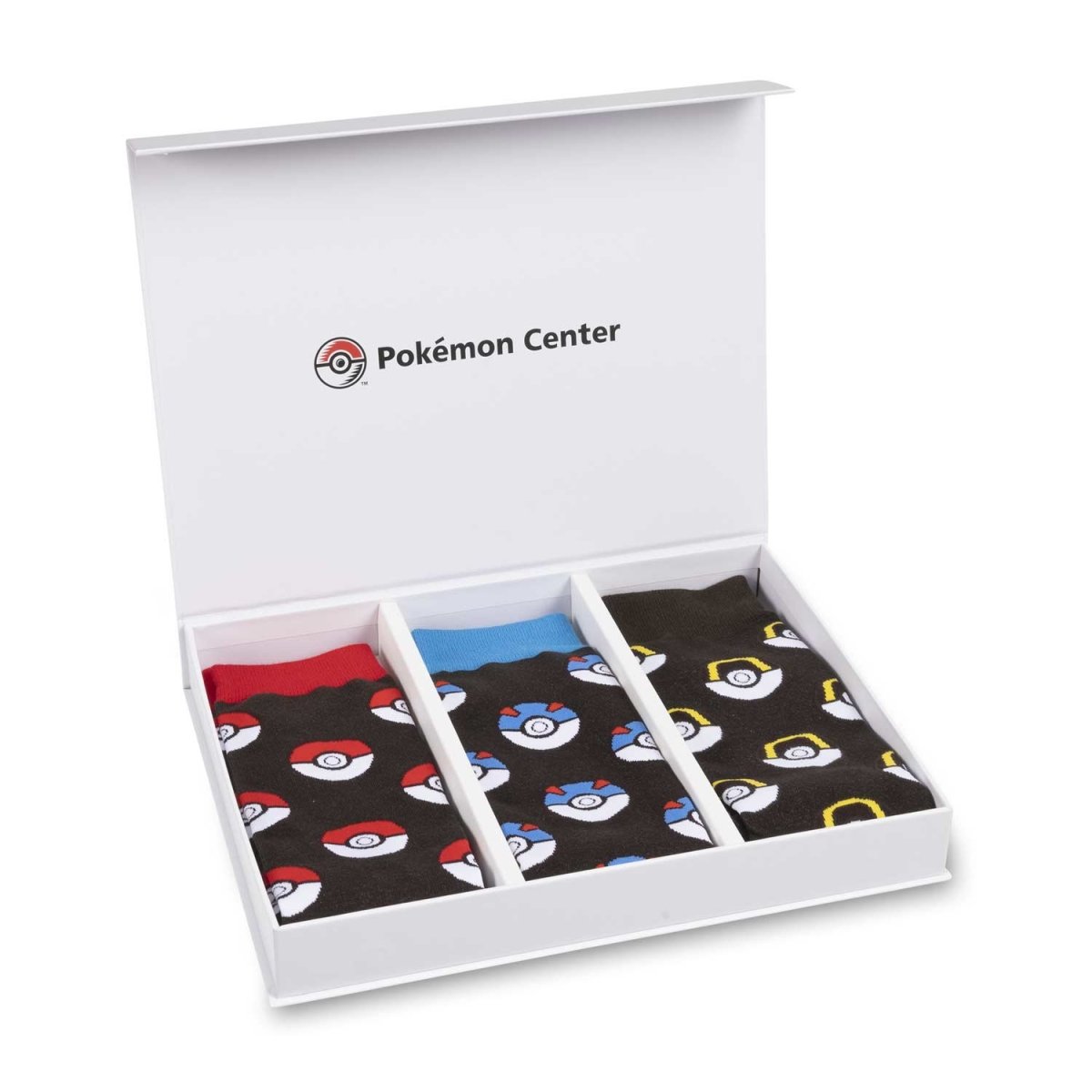 Poké Ball Pattern Crew Socks Box Set (3 Pairs) (One Size-Adult ...