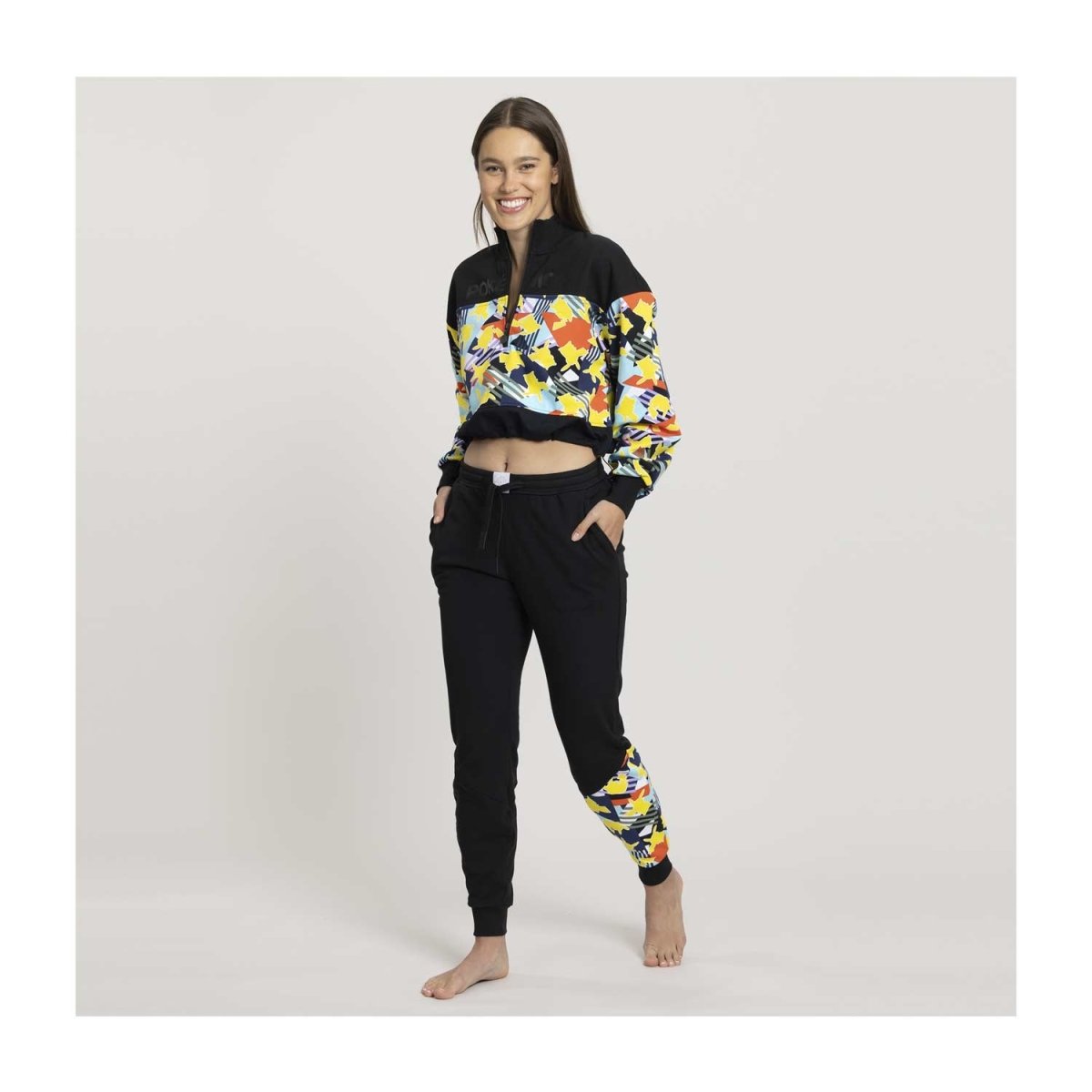 Pikachu Mix Pokémon Lounge Black Jogger Pants - Women | Pokémon Center ...