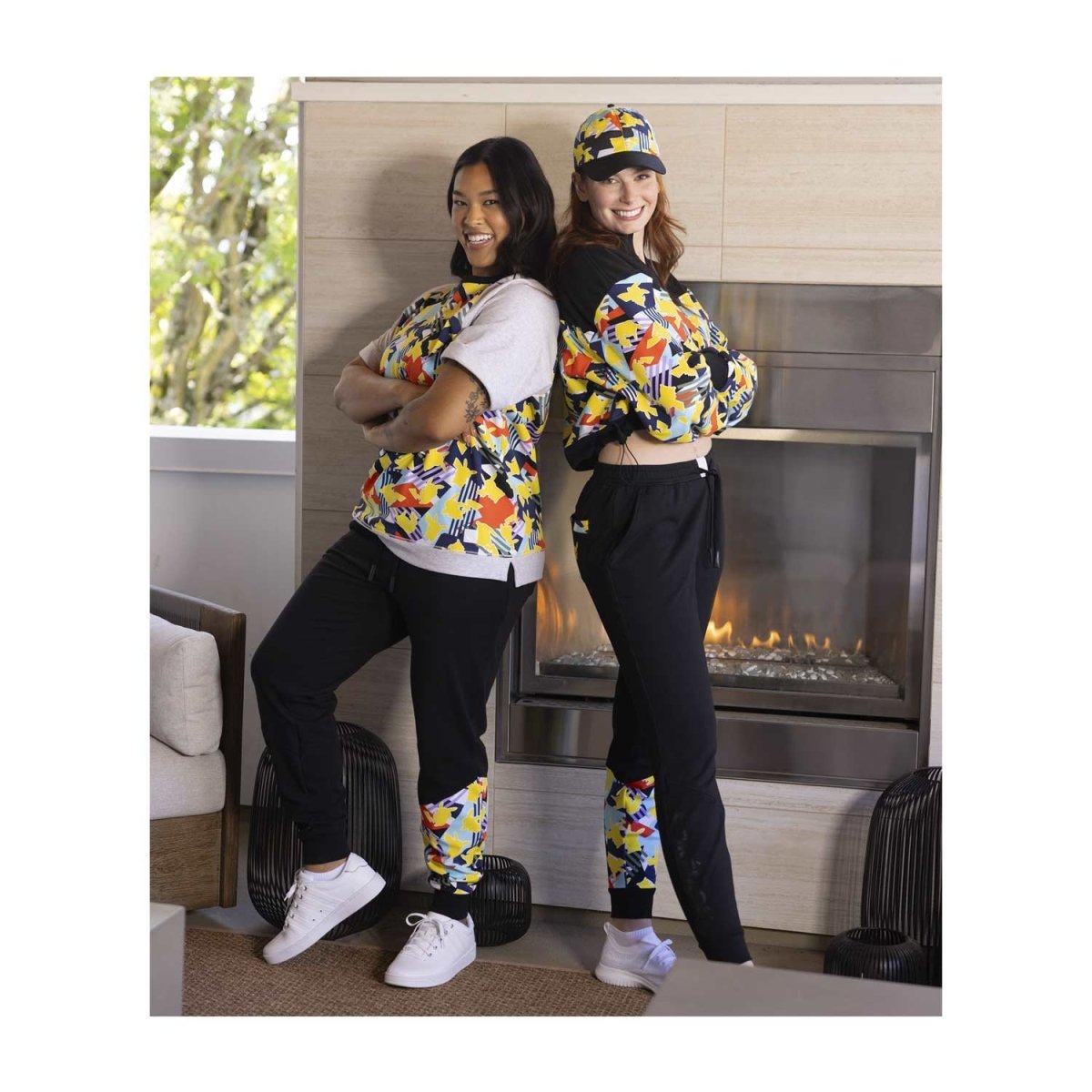 Pikachu Mix Pokémon Lounge Black Jogger Pants - Women | Pokémon Center ...