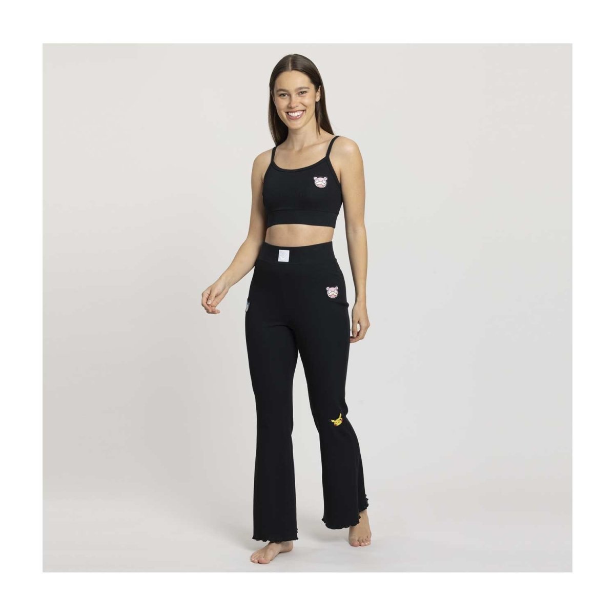 Pikachu & Friends Pokémon Lounge Black Pants - Women | Pokémon Center ...
