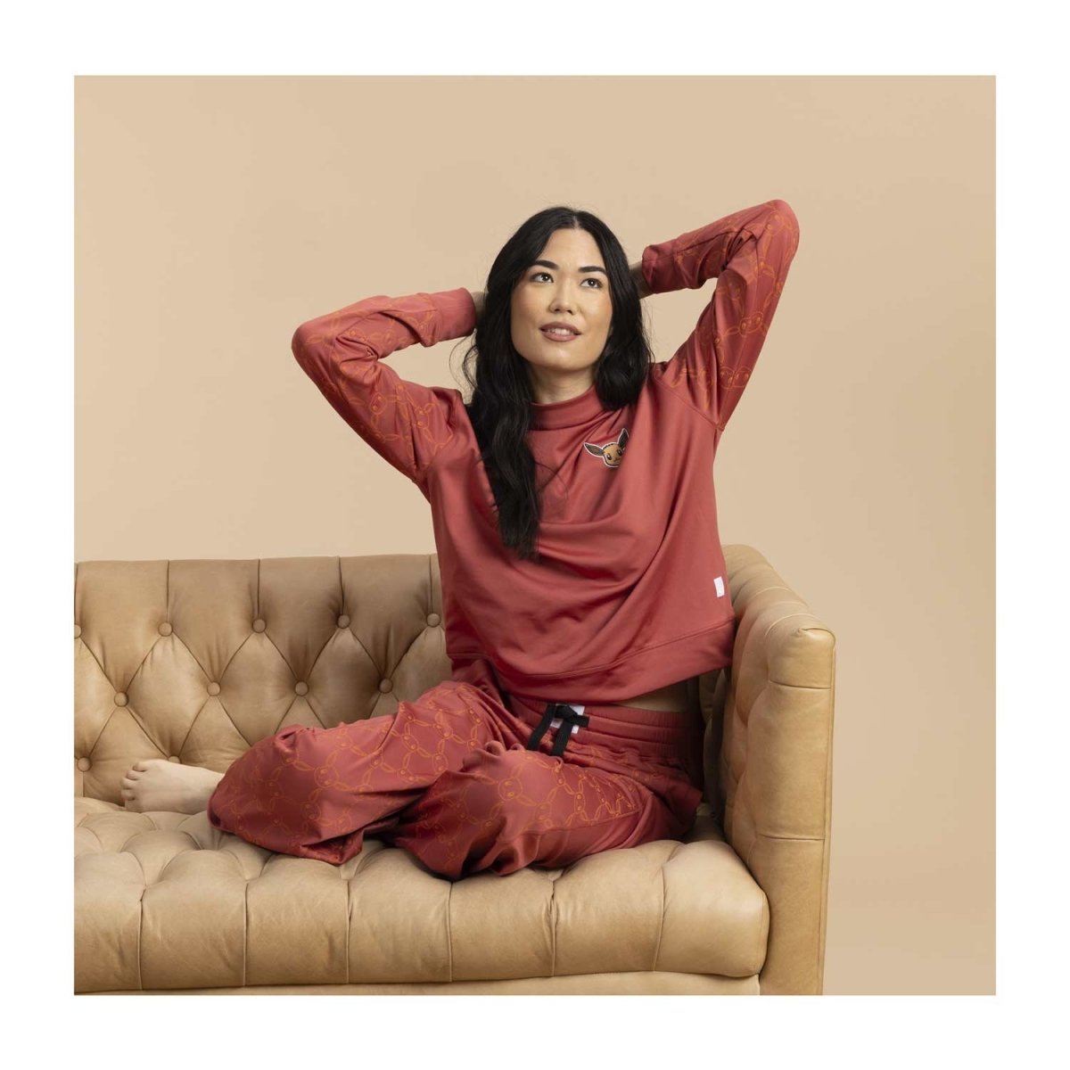 Eevee Pokémon Lounge Red Funnel Neck Long-Sleeve Top - Women | Pokémon ...