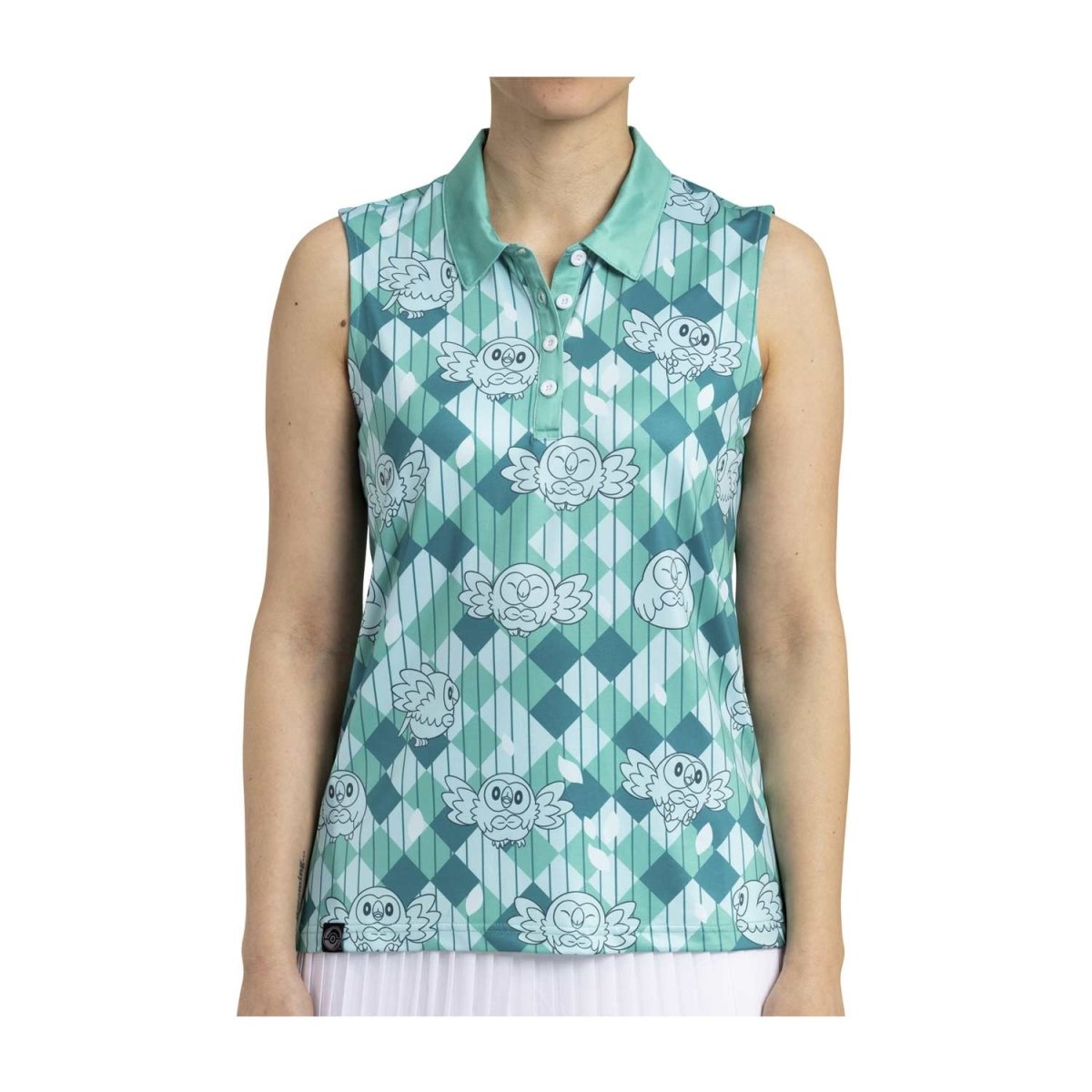Rowlet Pokémon Clubhouse Green Sleeveless Polo Shirt - Women | Pokémon ...