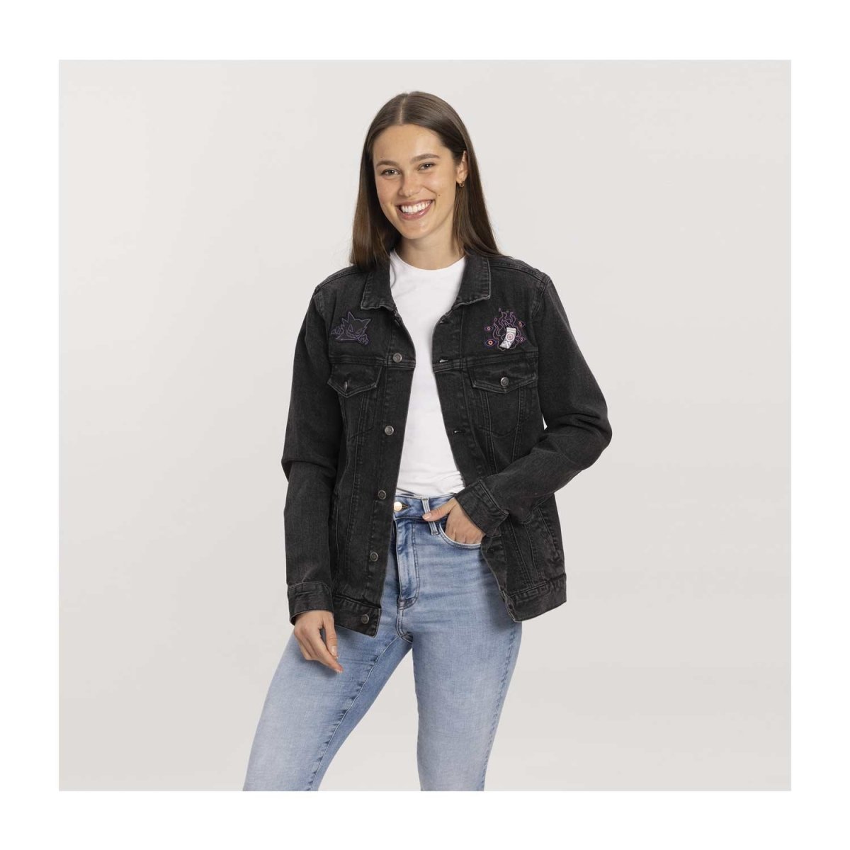 Gengar Black Denim Jacket - Adult | Pokémon Center UK Official Site