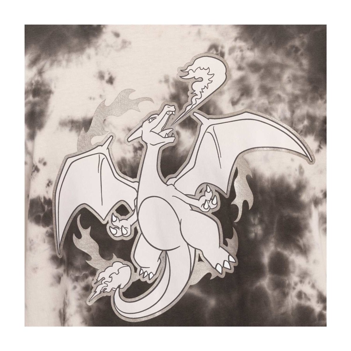 Charizard Gray & Cream Tie-Dye Relaxed Fit Crew Neck T-Shirt - Adult ...