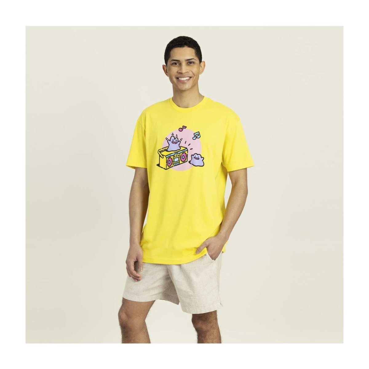 Ditto Pokémon Lazy Summer Yellow Relaxed Fit Crew Neck T-Shirt - Adult ...