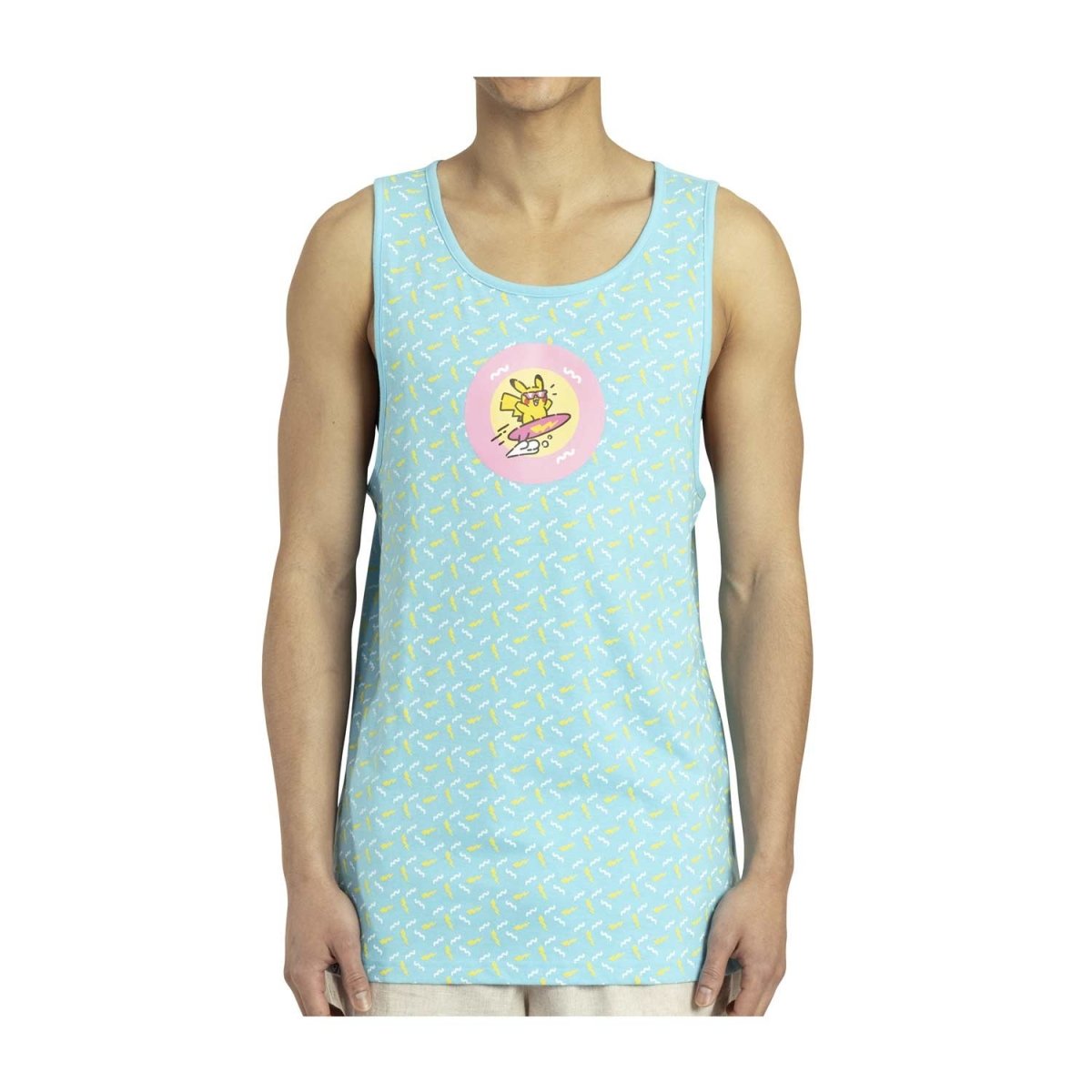 Pikachu Pokémon Lazy Summer Blue Fitted Tank Top - Men | Pokémon Center ...