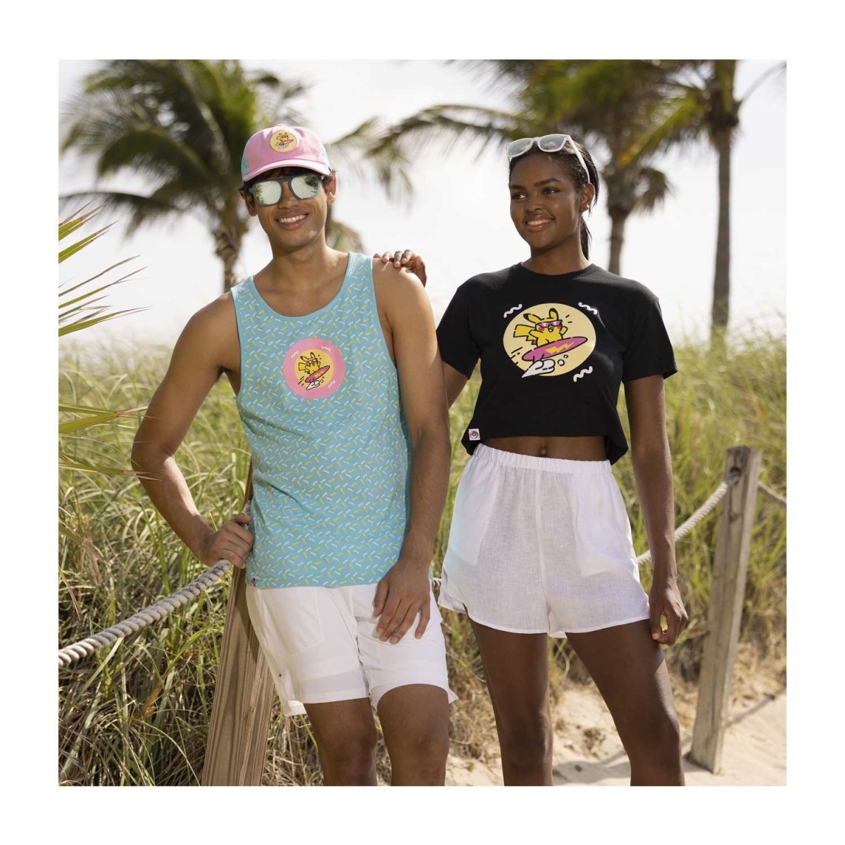 Pikachu Pokémon Lazy Summer Blue Fitted Tank Top - Men | Pokémon Center ...