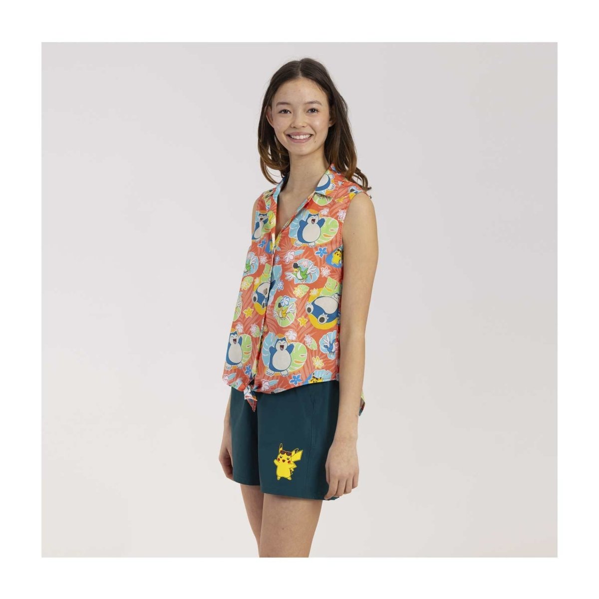 Pikachu Pokémon Tropical Teal Shorts - Women | Pokémon Center Official Site