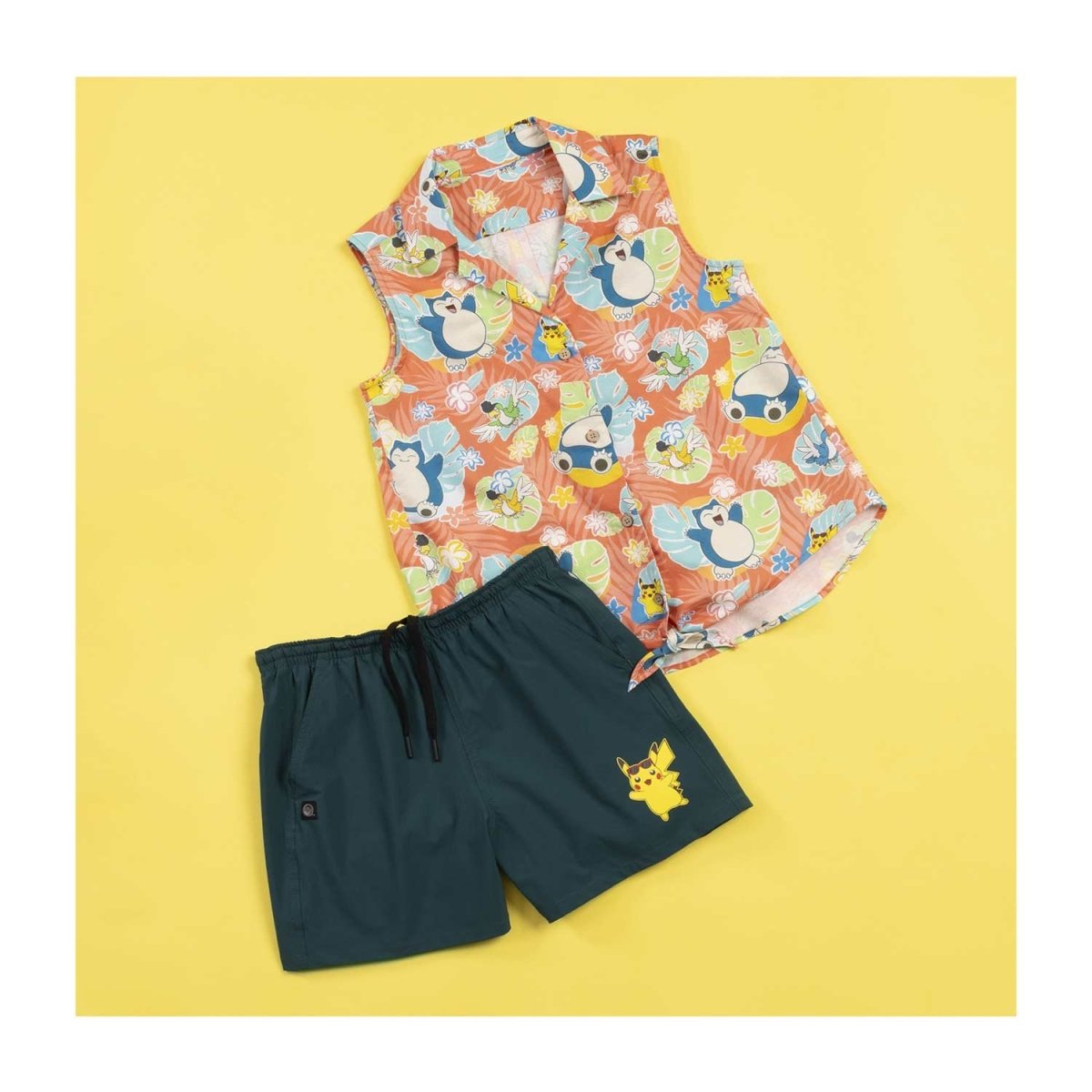 Pikachu Pokémon Tropical Teal Shorts - Women | Pokémon Center Official Site