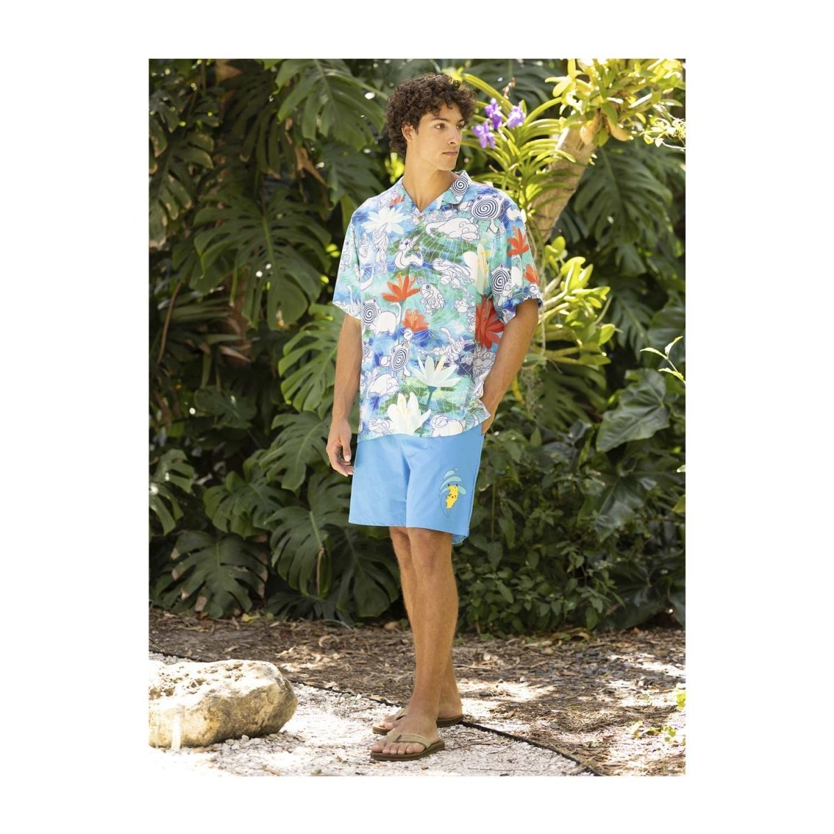 Pikachu Pokémon Tropical Blue Shorts - Men | Pokémon Center Official Site