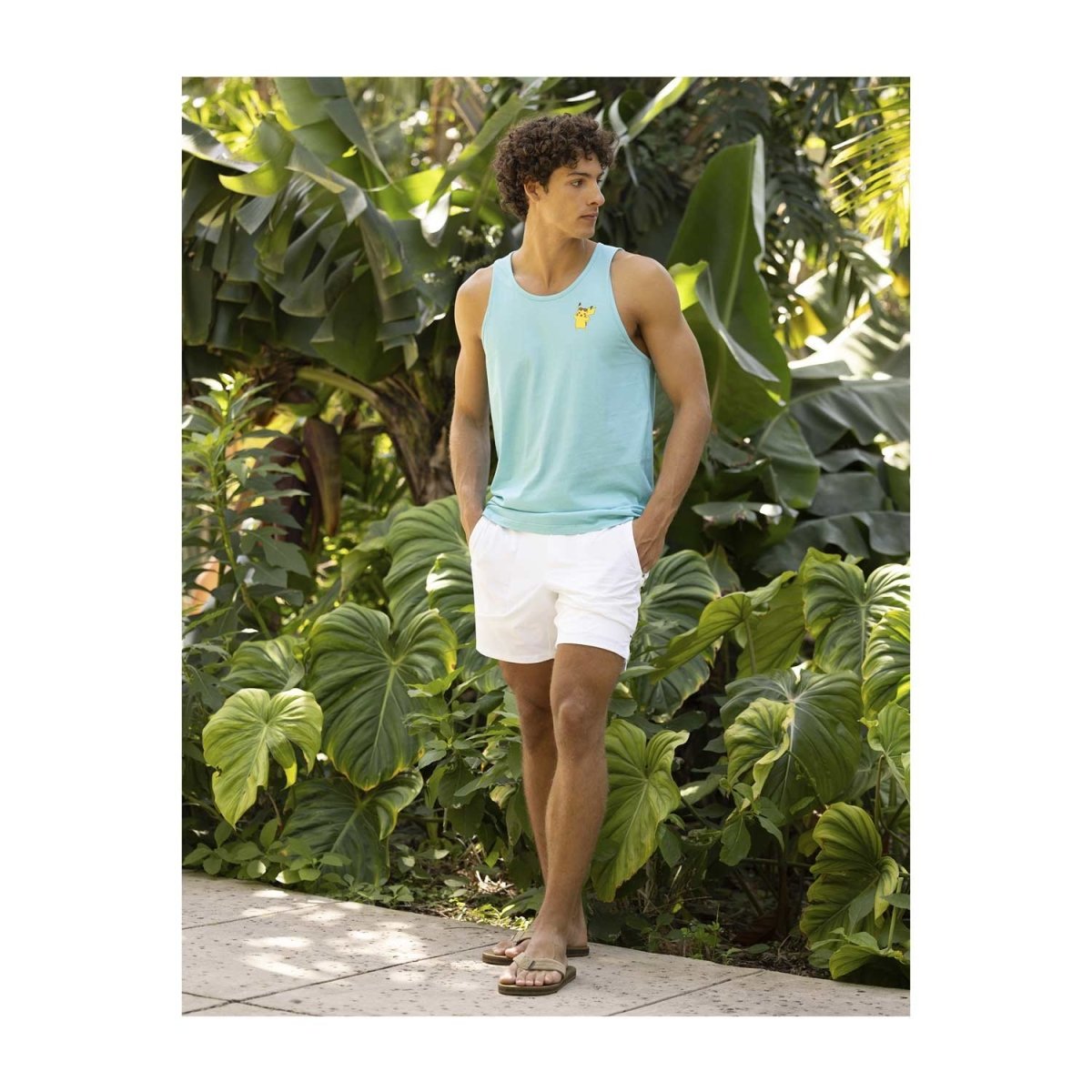 Pikachu Pokémon Tropical Turquoise Fitted Tank Top - Men | Pokémon ...