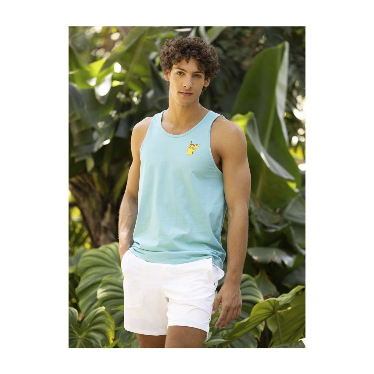 Pikachu Pokémon Tropical Turquoise Fitted Tank Top - Men | Pokémon ...
