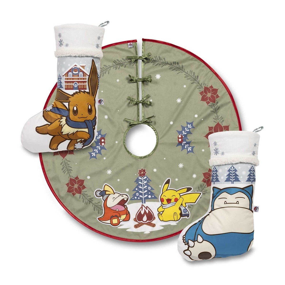 Pokémon Holiday Stockings & Tree Skirt Bundle | Pokémon Center Official ...