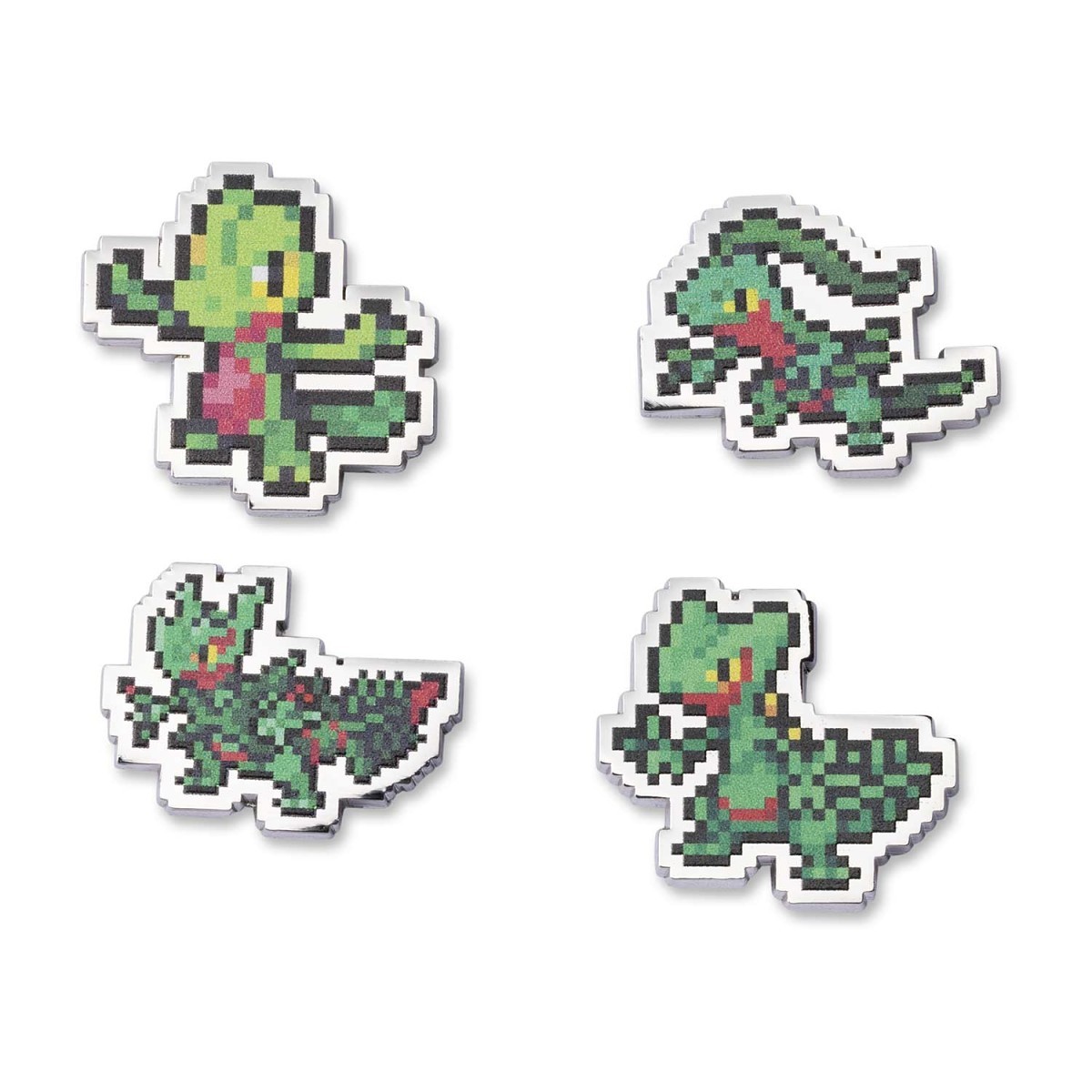 Treecko, Grovyle, Sceptile & Mega Sceptile Pokémon Pixel Pins (4-Pack ...