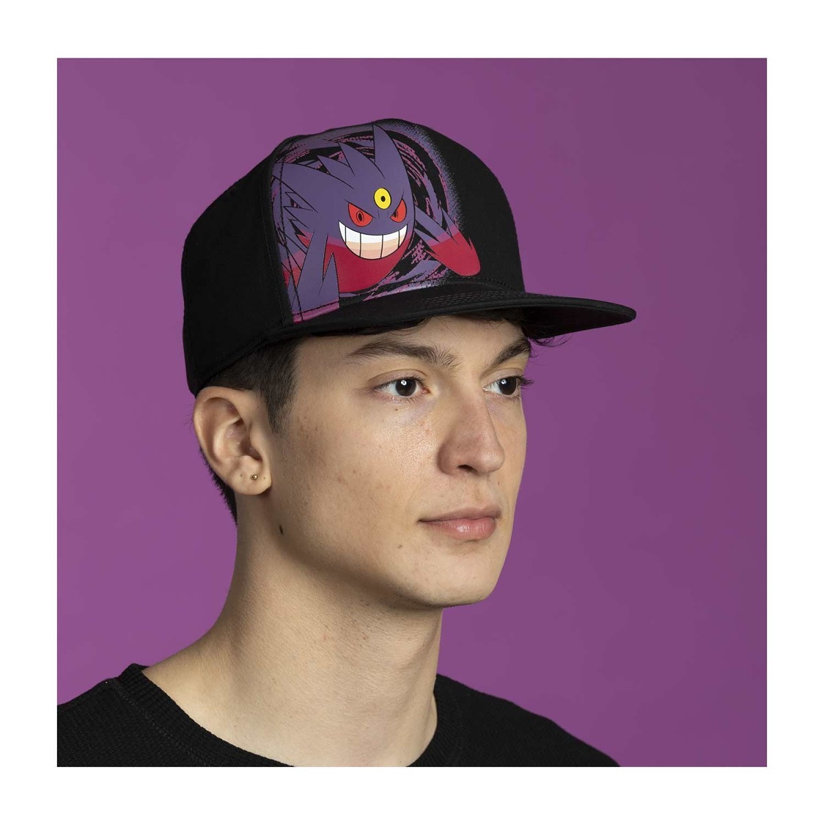 Mega Gengar Black Flat-Bill Hat (One Size-Adult) | Pokémon Center ...