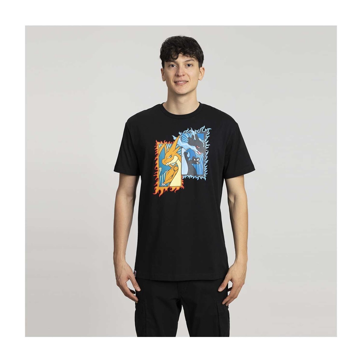 Mega Charizard X & Mega Charizard Y Black T-Shirt - Adult | Pokémon ...
