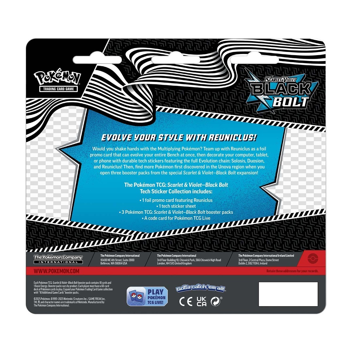 Pokémon TCG: Scarlet & Violet-Black Bolt Tech Sticker Collection ...