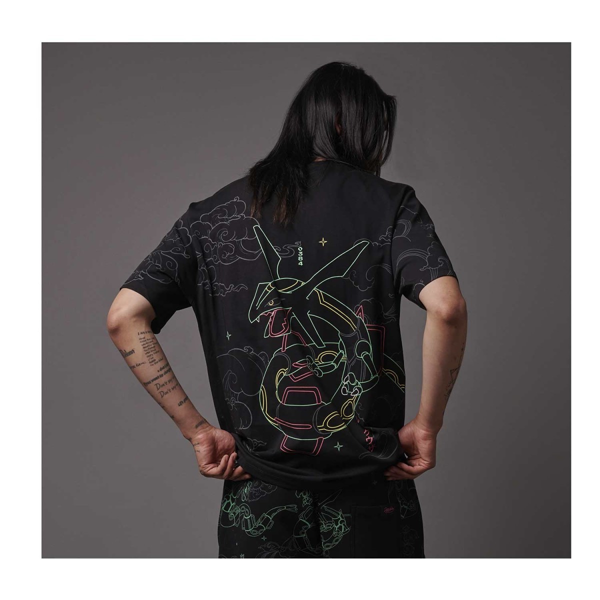 Pokémon × Dolly Noire: Rayquaza Black T-Shirt - Adult | Pokémon Center Official Site