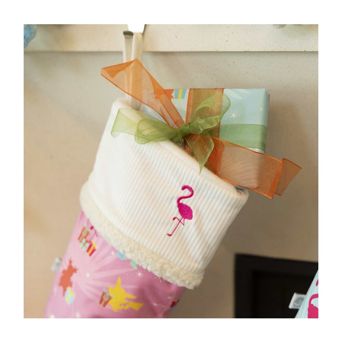 Flamigo Pokémon Holiday Stocking | Pokémon Center Official Site