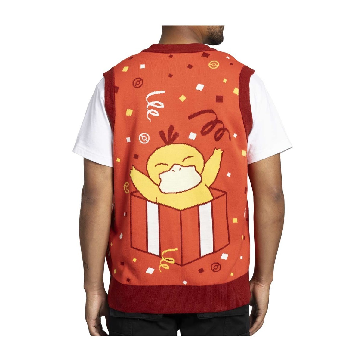 Psyduck Pokémon Holiday Red Sweater Vest - Adult | Pokémon Center ...