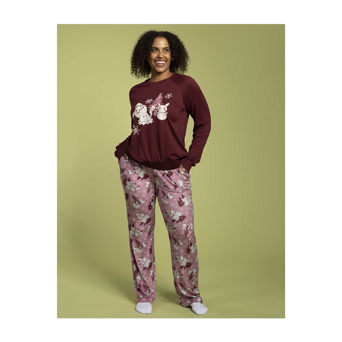 Pikachu & Mimikyu Pokémon Holiday Red Sleep Pants - Women | Pokémon ...