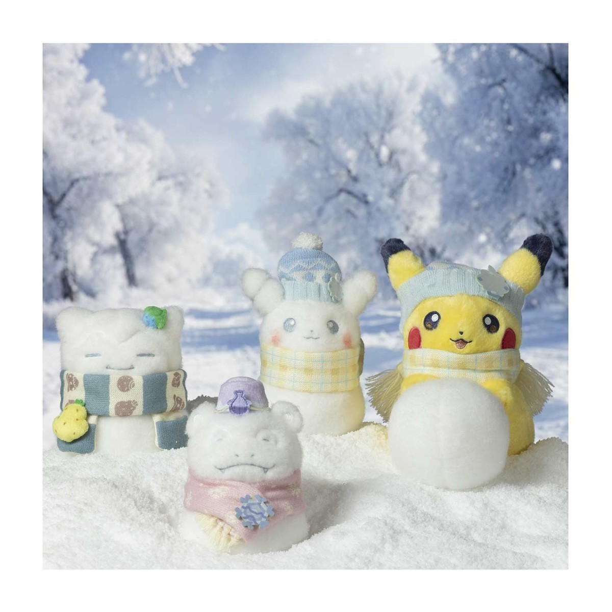 Snowball-Rolling Pikachu Snowy Softies Plush - 7 ¾ In. | Pokémon Center ...
