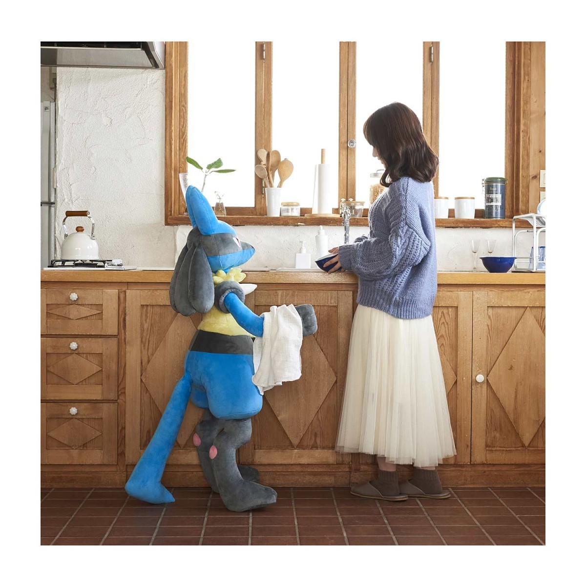 Lucario Pokédex-Size Poké Plush - 47 ¼ In. | Pokémon Center Official Site