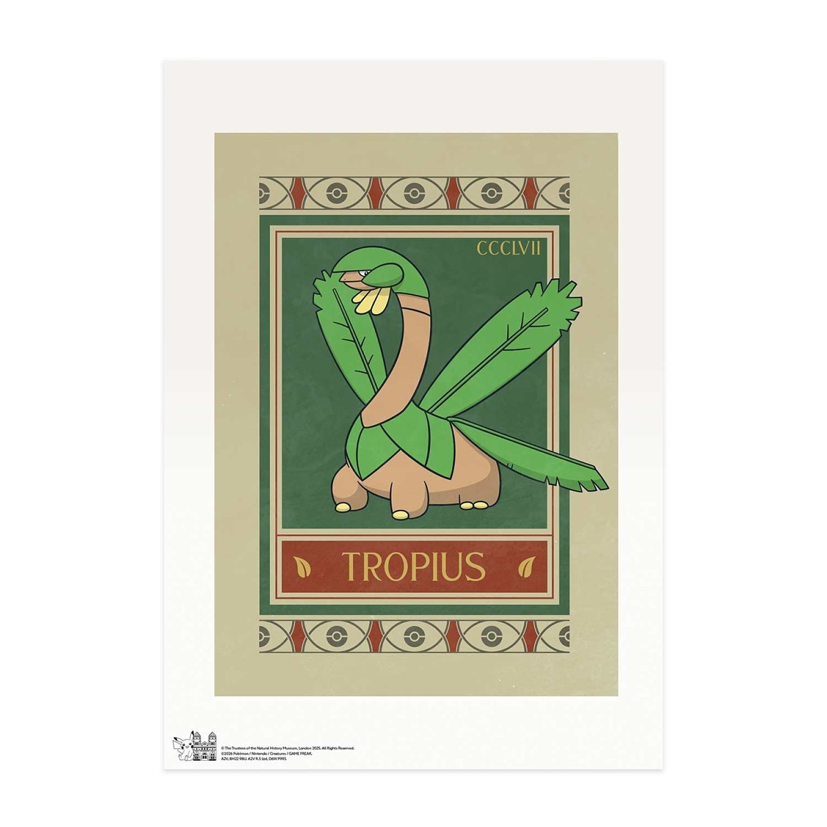 Pokémon × Natural History Museum: Tropius Botanical Panel Print ...
