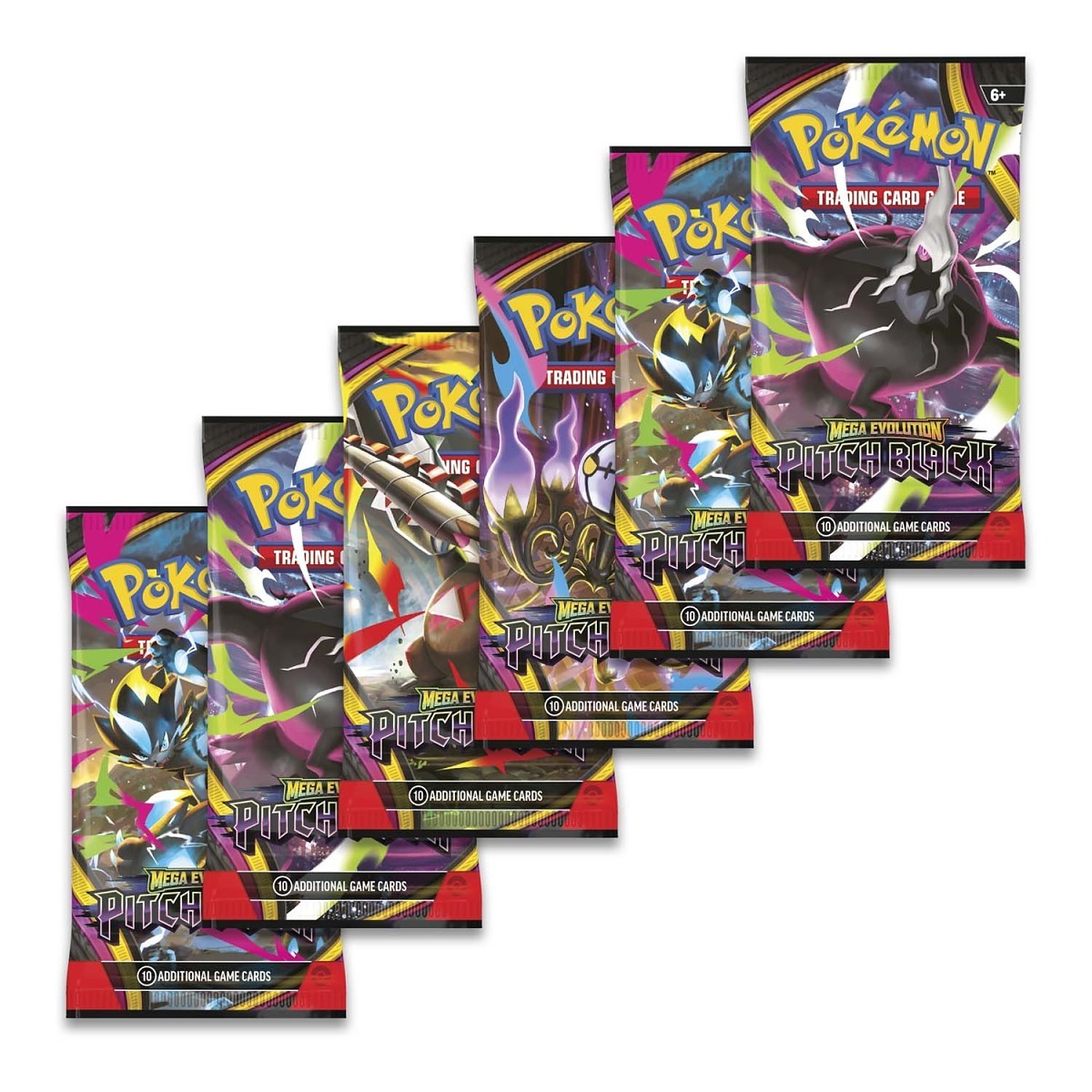 Pokémon TCG: Mega Evolution-Pitch Black Booster Bundle (6 Packs ...