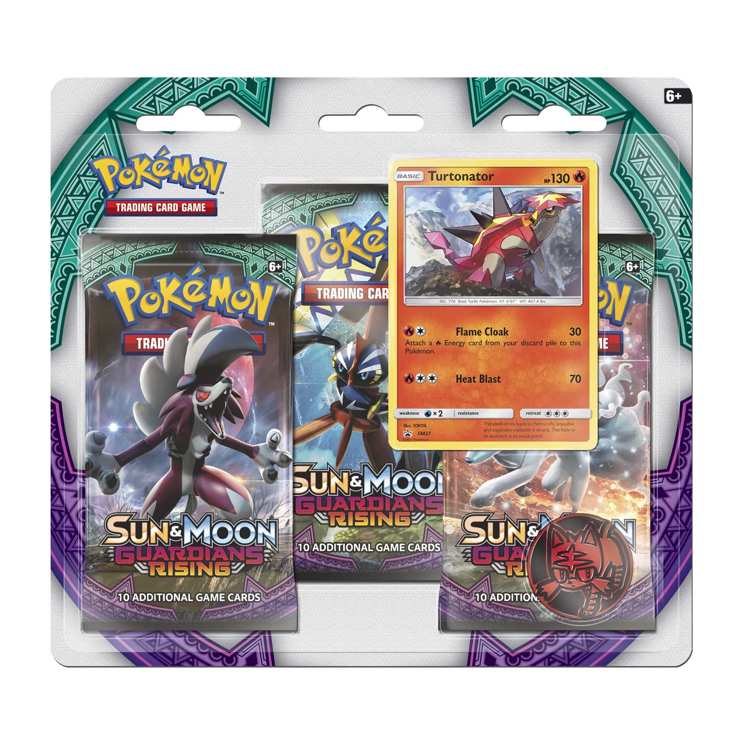 Pok mon TCG Sun Moon Guardians Rising 3 Booster Packs Coin Pok mon TCG Sun Moon Guardians Rising 3 Booster Packs Coin