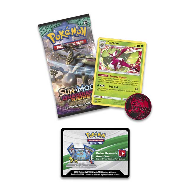 Pokémon TCG: Sun & Moon-Guardians Rising Booster Pack, Coin & Tsareena ...