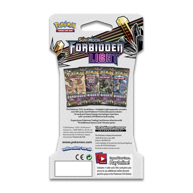 Pokémon TCG: Sun & Moon-Forbidden Light Sleeved Booster Pack (10 Cards ...