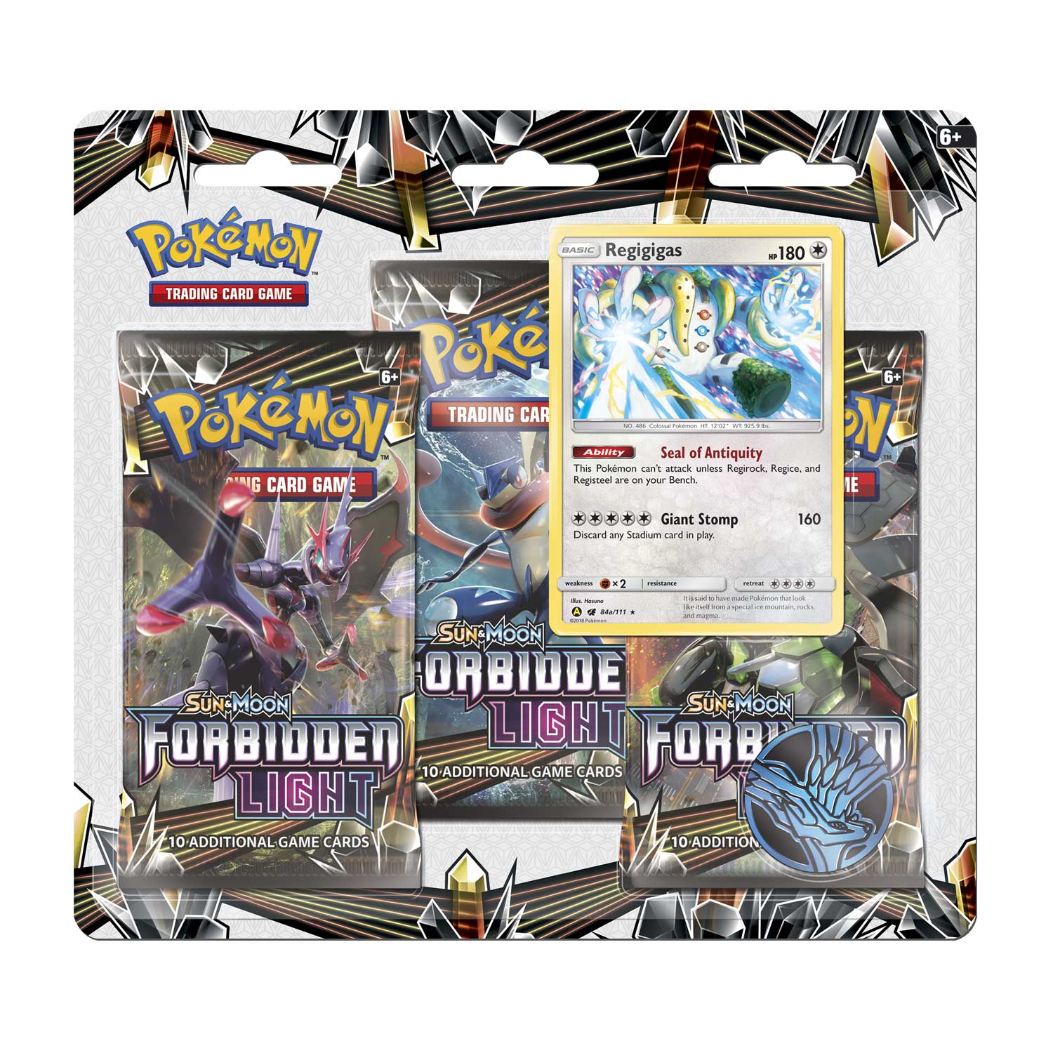 Pokémon TCG: Sun & Moon-Forbidden Light 3 Booster Packs, Coin ...