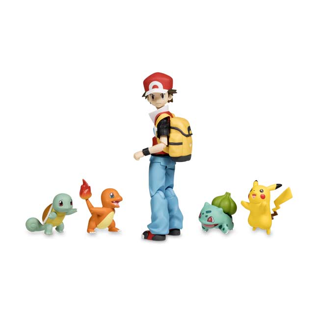 figma Red Action Figure with Bulbasaur, Charmander, Squirtle & Pikachu ...