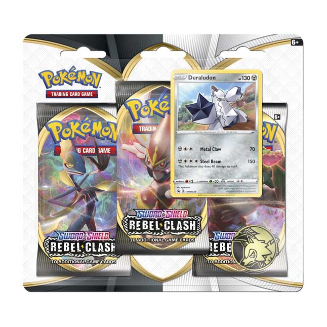 Pokémon TCG: Sword & Shield-Rebel Clash 3 Booster Packs, Coin ...