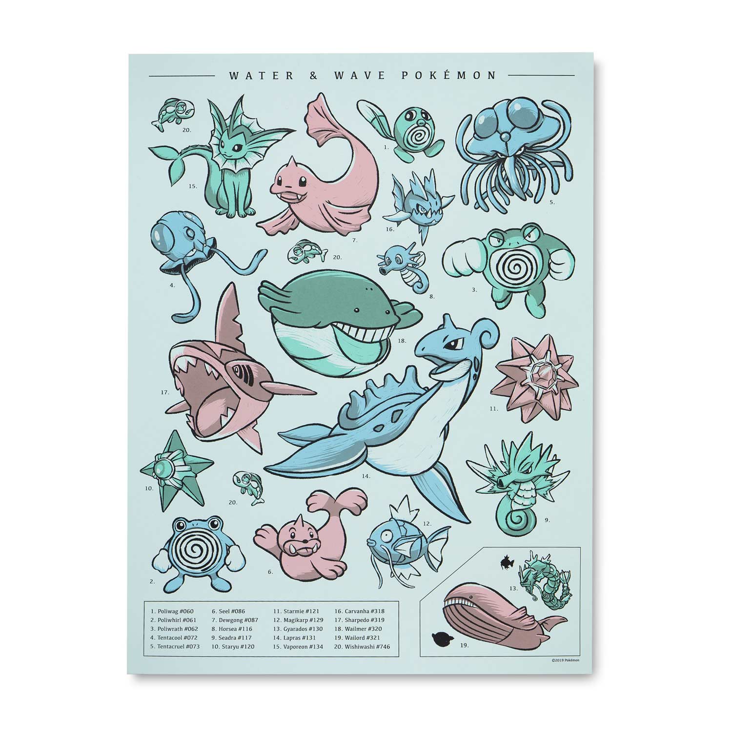 Pokémon of the Waves & Waters Art Print | Pokémon Center Official Site