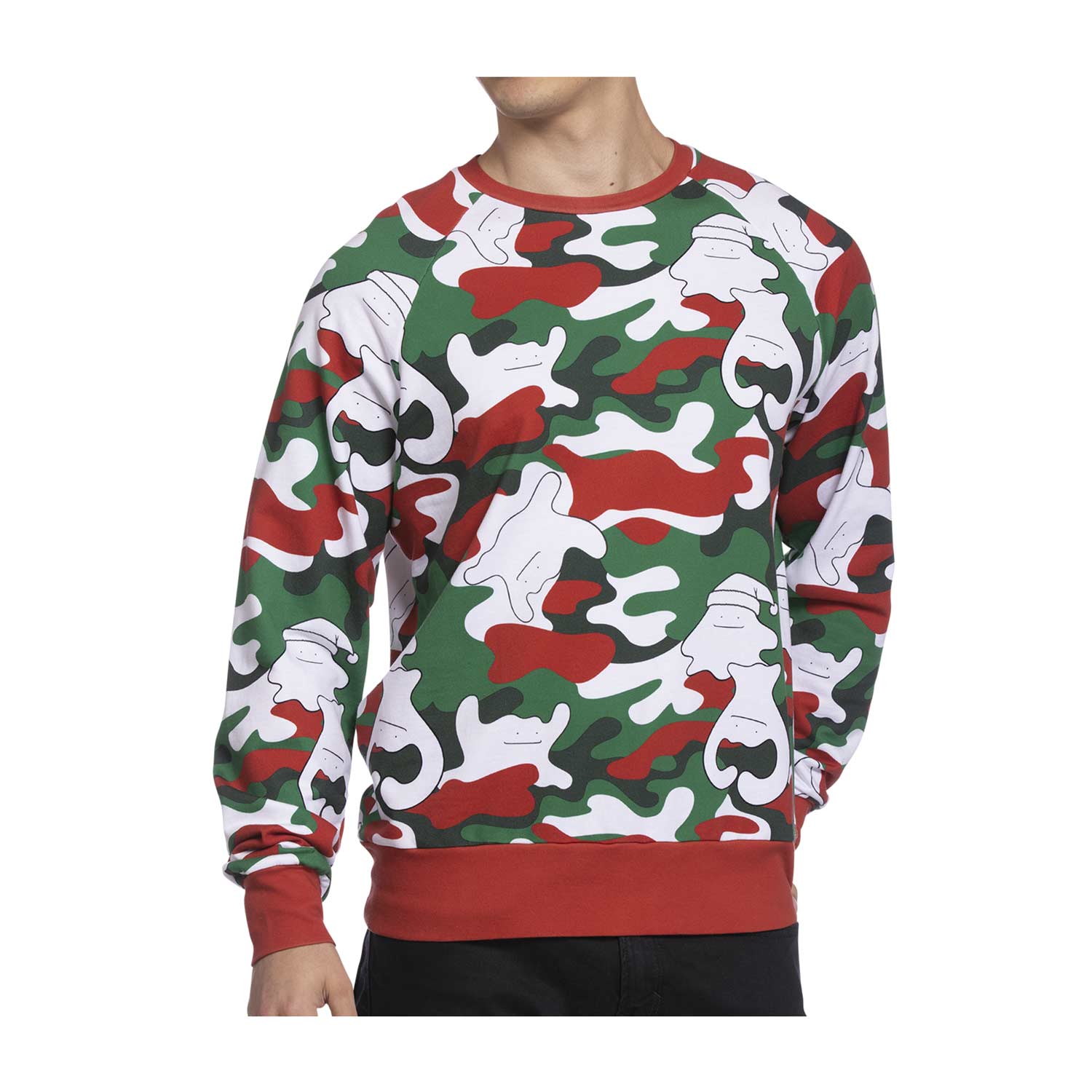Ditto Holiday Camo Raglan Crew Neck Sweatshirt - Adult | Pokémon Center ...
