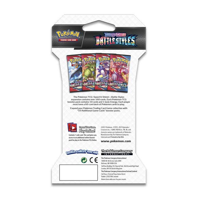 Pokémon TCG: Sword & Shield-Battle Styles Sleeved Booster Pack (10 ...