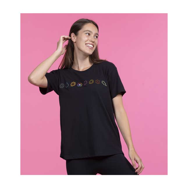 Kanto Gym Badge Black Relaxed Fit Crew Neck T-Shirt - Women | Pokémon ...