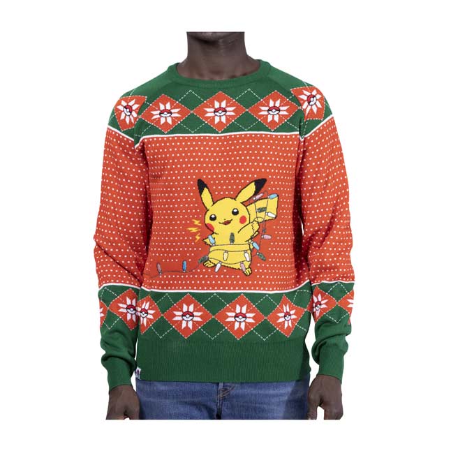 Pikachu Holiday Lights Knit Sweater - Adult | Pokémon Center Official Site