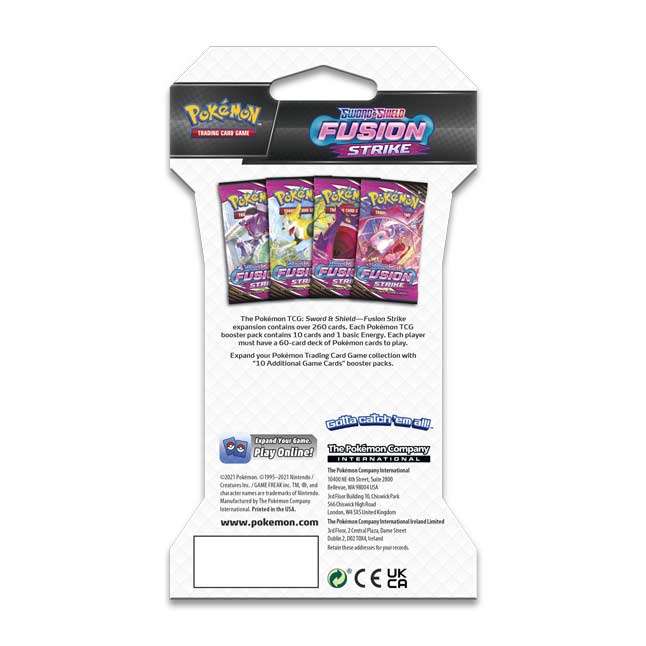 Pokémon TCG: Sword & Shield-Fusion Strike Sleeved Booster Pack (10 ...