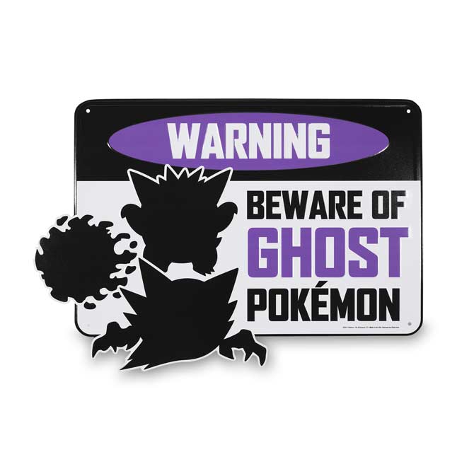 Ghost Warning Pokémon Spooky Celebration Metal Sign | Pokémon Center ...